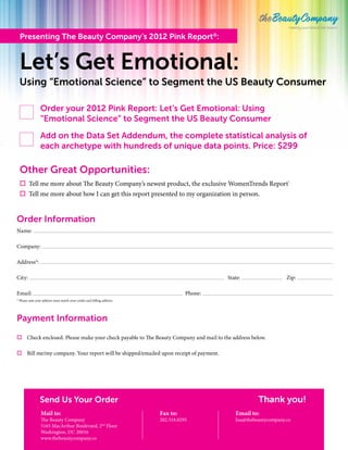 2012 Pink Report Order Form | PDF