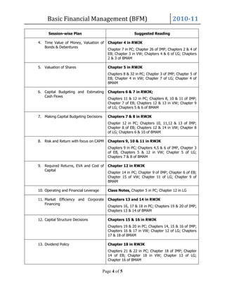 2011 pmir bfm course outline | PDF