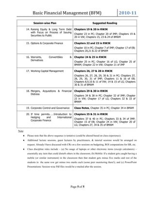 2011 pmir bfm course outline | PDF