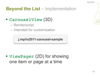 Designing UIs for phones and tablets - Android Developr Lab Q3 2011 | PPT