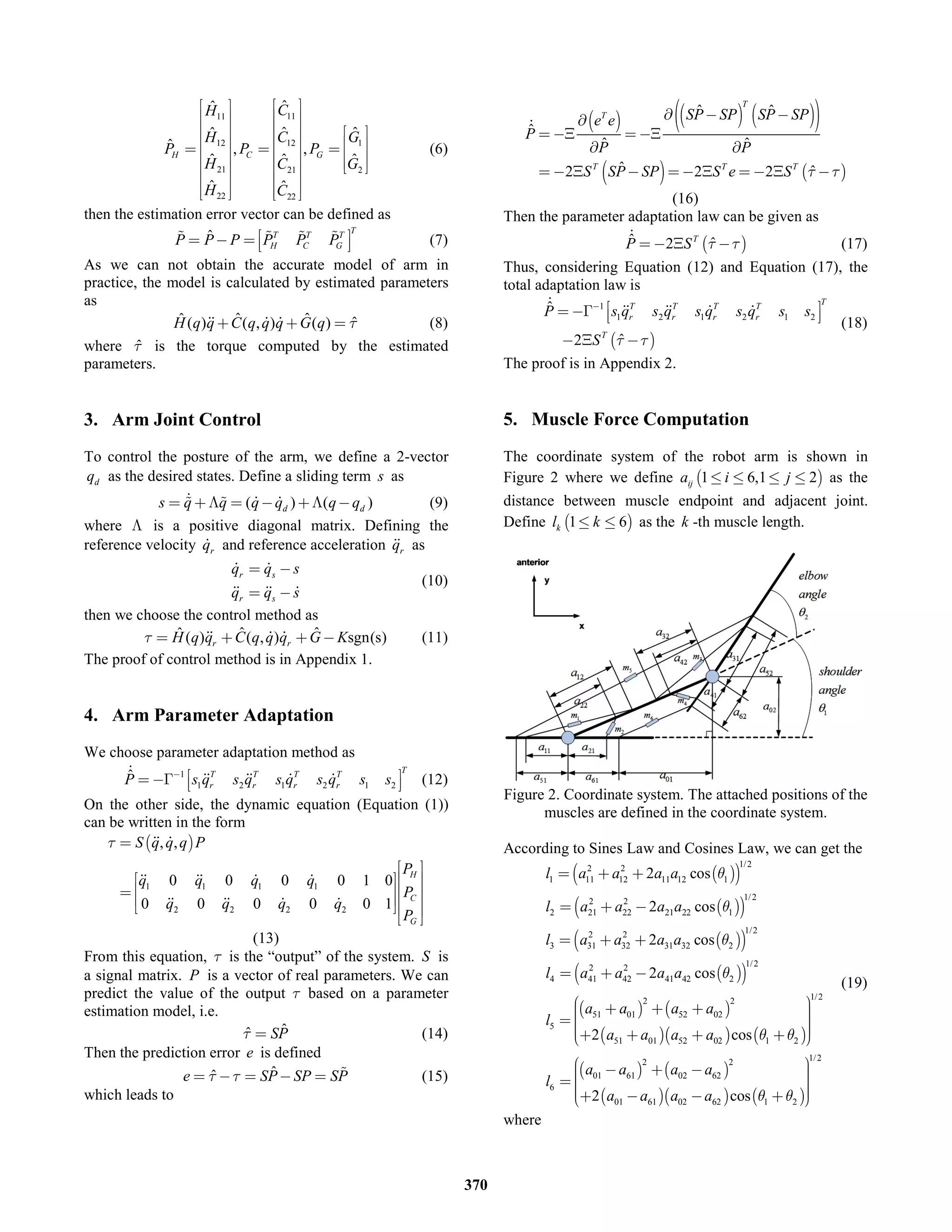 Modeling and Control of a Humanoid Robot Arm with Redundant Biarticular Muscle Torques | PDF ...