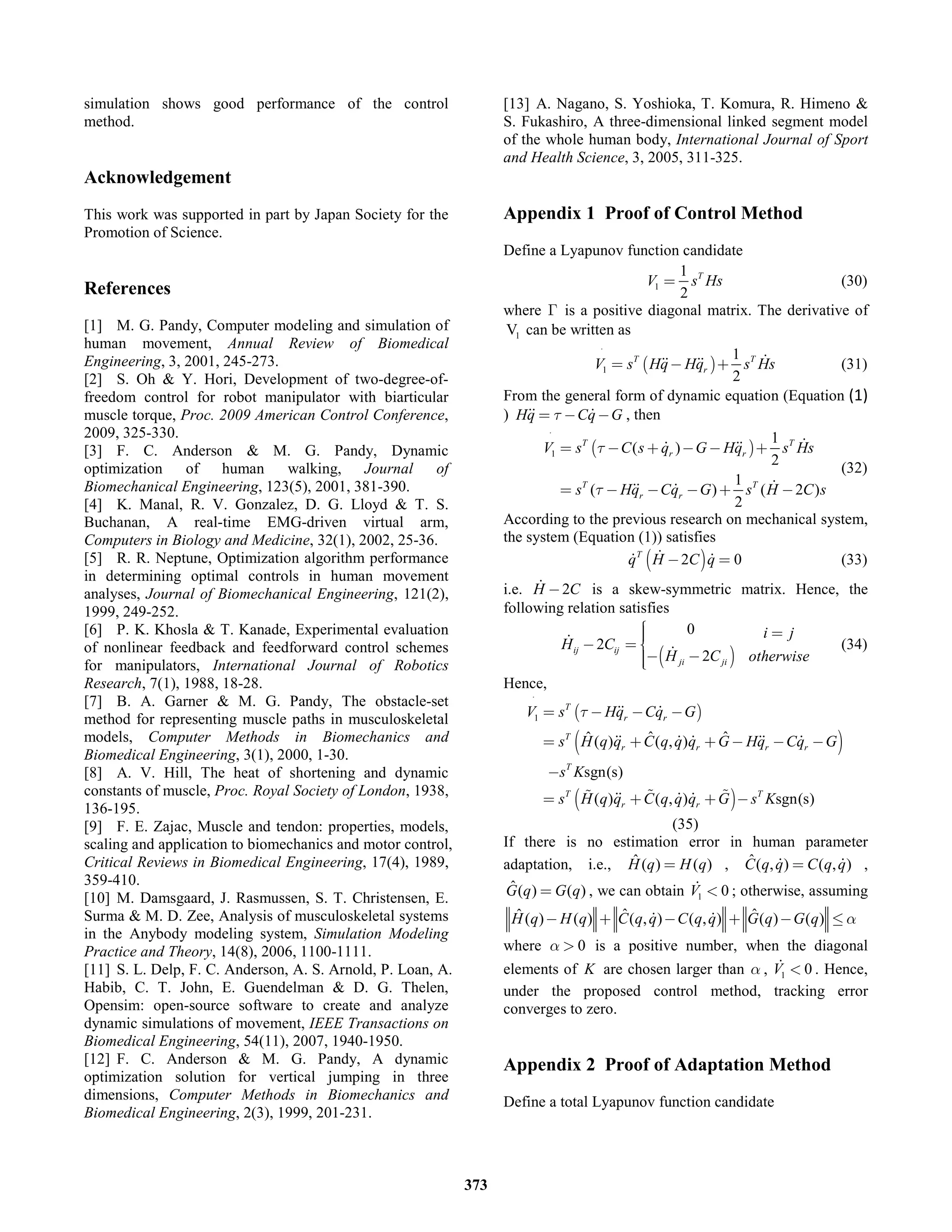 Modeling and Control of a Humanoid Robot Arm with Redundant Biarticular Muscle Torques | PDF ...