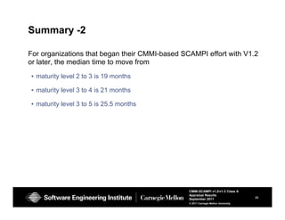 2011 Sep CMMI Process Maturity Report | PDF