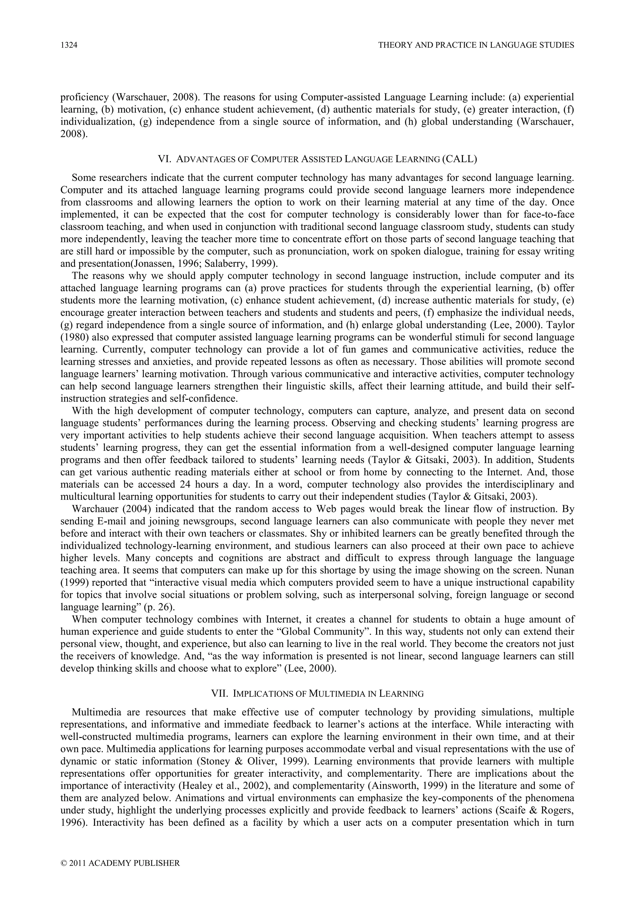 The effect of multimodal learning models on language teaching and ...