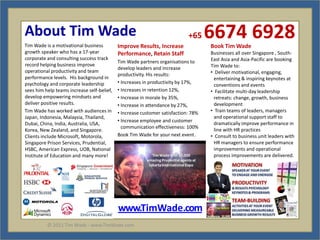 2011 tim wade the mindset of victory + time economics | PPT