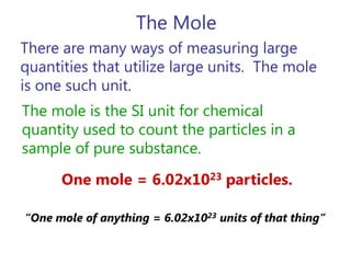 2011 topic 01 lecture 1 - the mole and avogadro's constant | PPTX