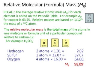 2011 topic 01 lecture 1 - the mole and avogadro's constant | PPTX