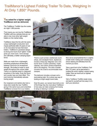 2011 TrailManor Trailmini T | PDF