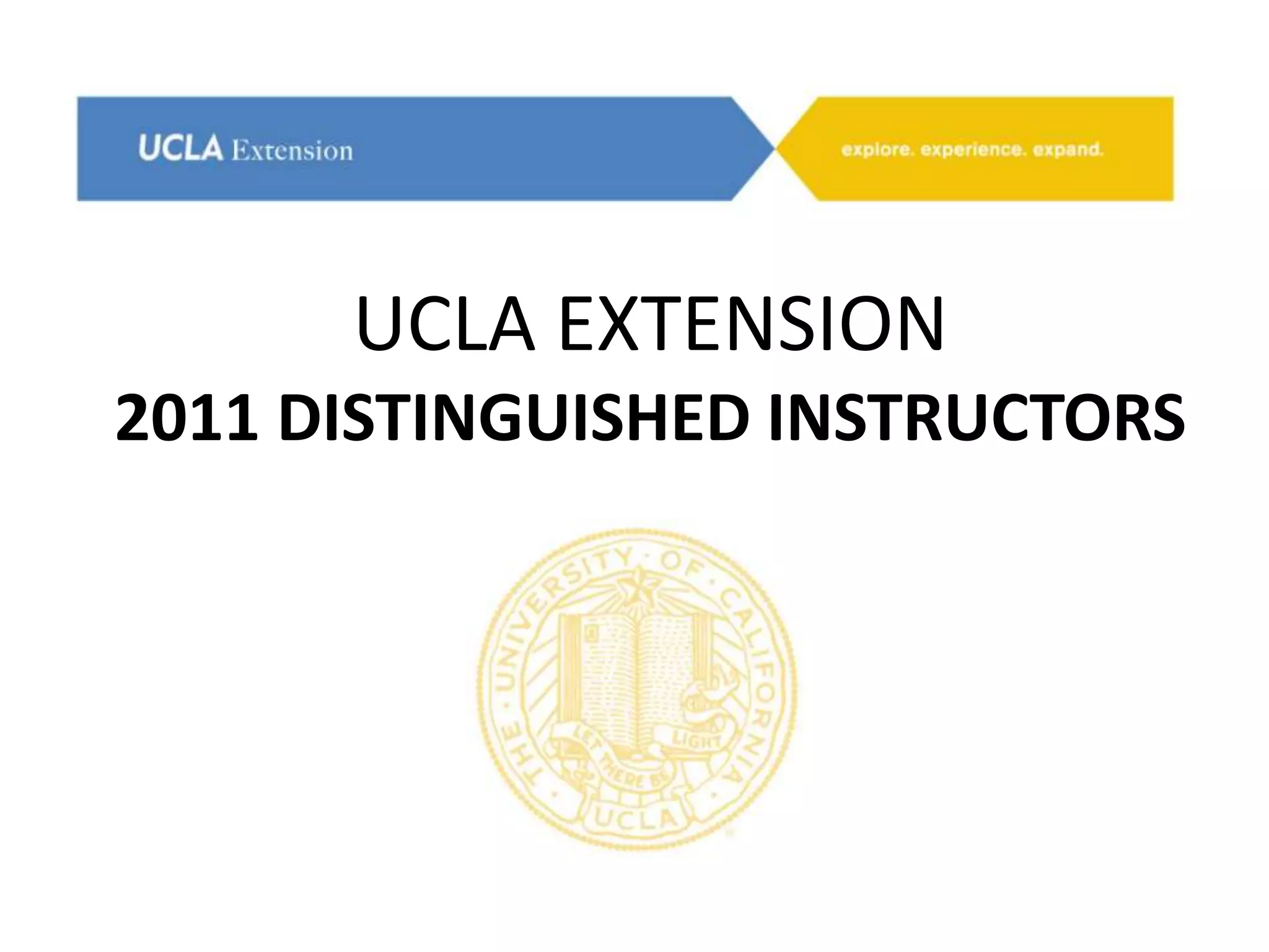 2011 UCLA Extension DI Award Winners | PPT