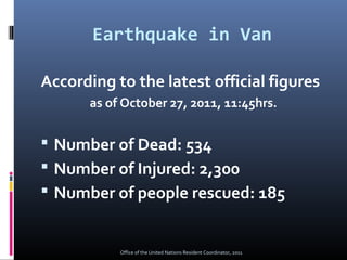 2011 van earthquake turchia | PPT