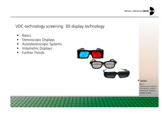 3D Display Technology: VDC-Whitepaper | PDF