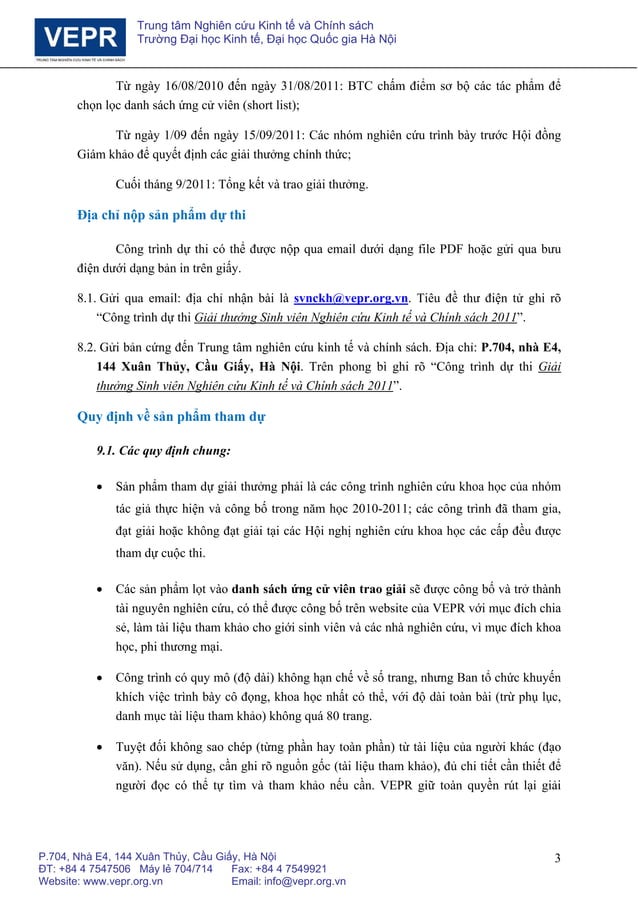 2011 vepr awards for undergraduate students | PDF