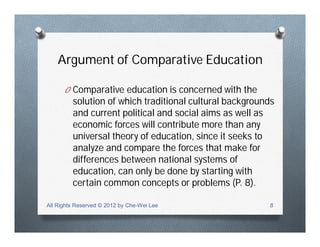 The Content and Method of Comparative Education | PDF