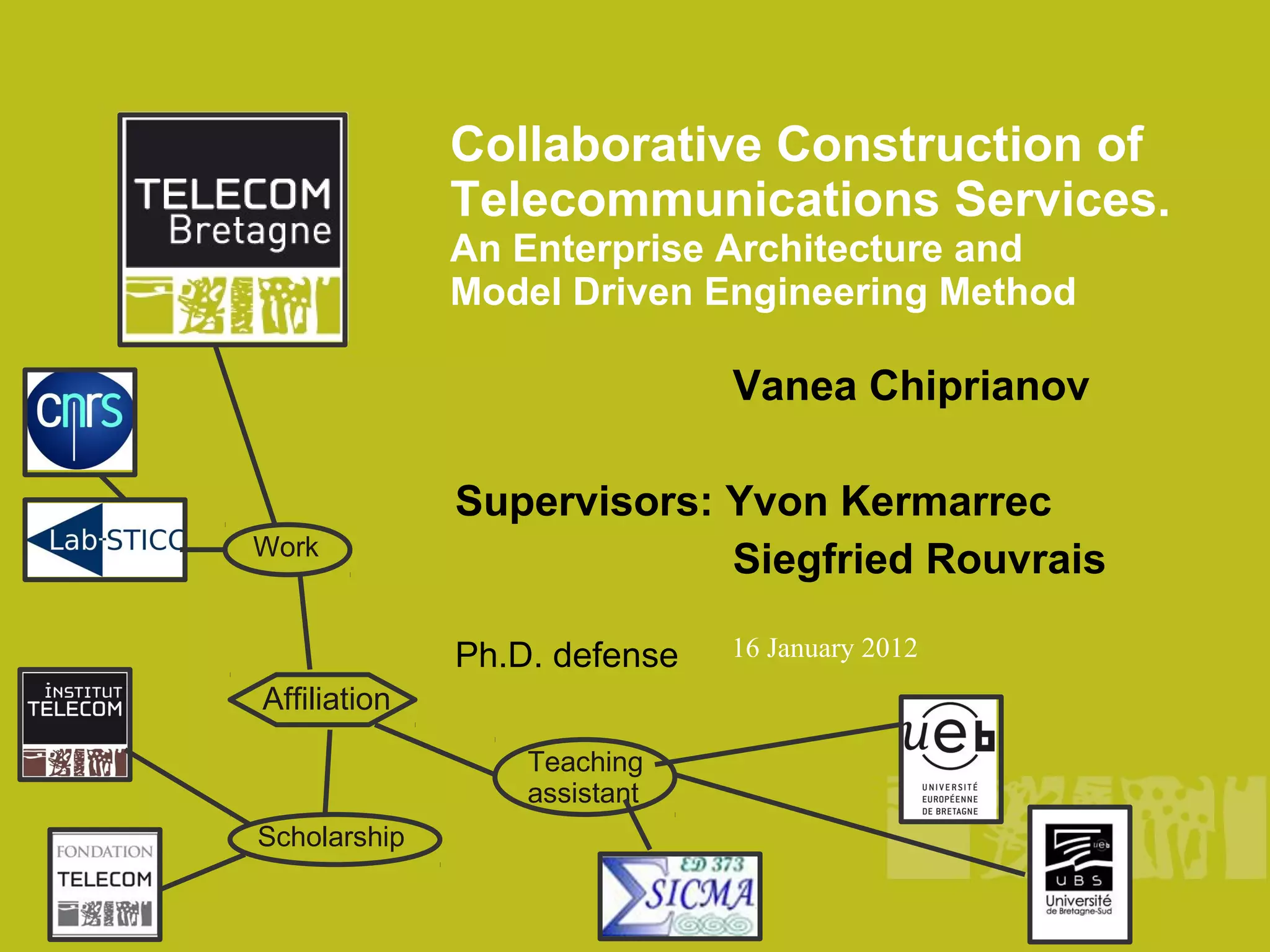 Collaborative Construction of Telecommunications Services. An ...