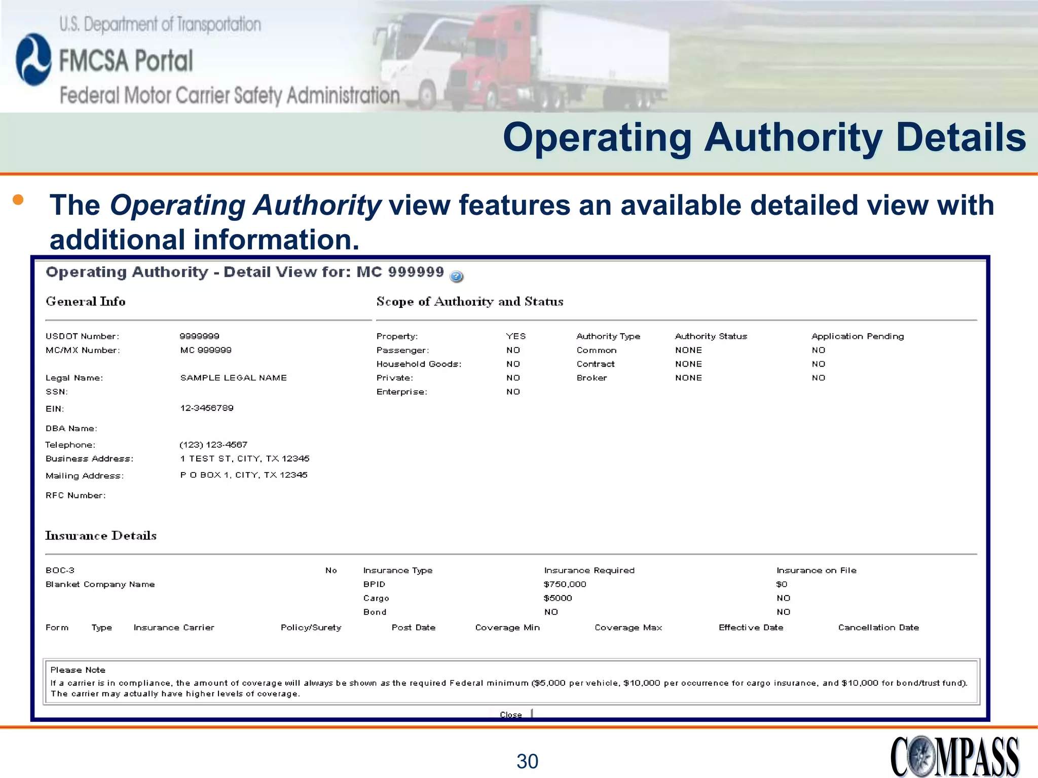 FMCSA Portal and the Inspection Selection System | PPTX