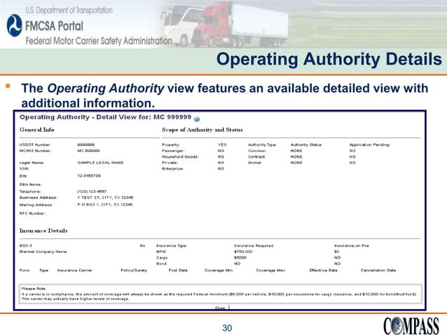 FMCSA Portal and the Inspection Selection System | PPTX