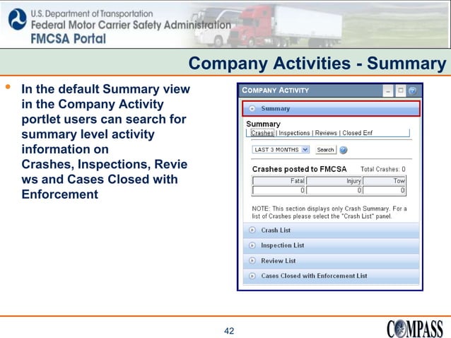 FMCSA Portal and the Inspection Selection System | PPT