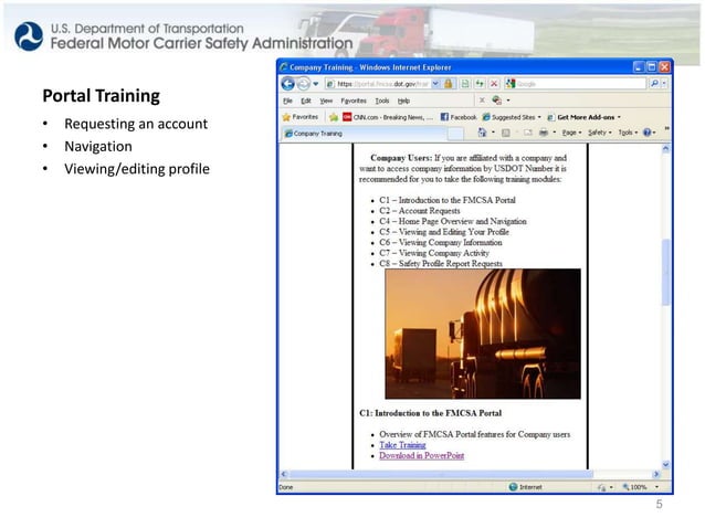 FMCSA Portal and the Inspection Selection System | PPTX