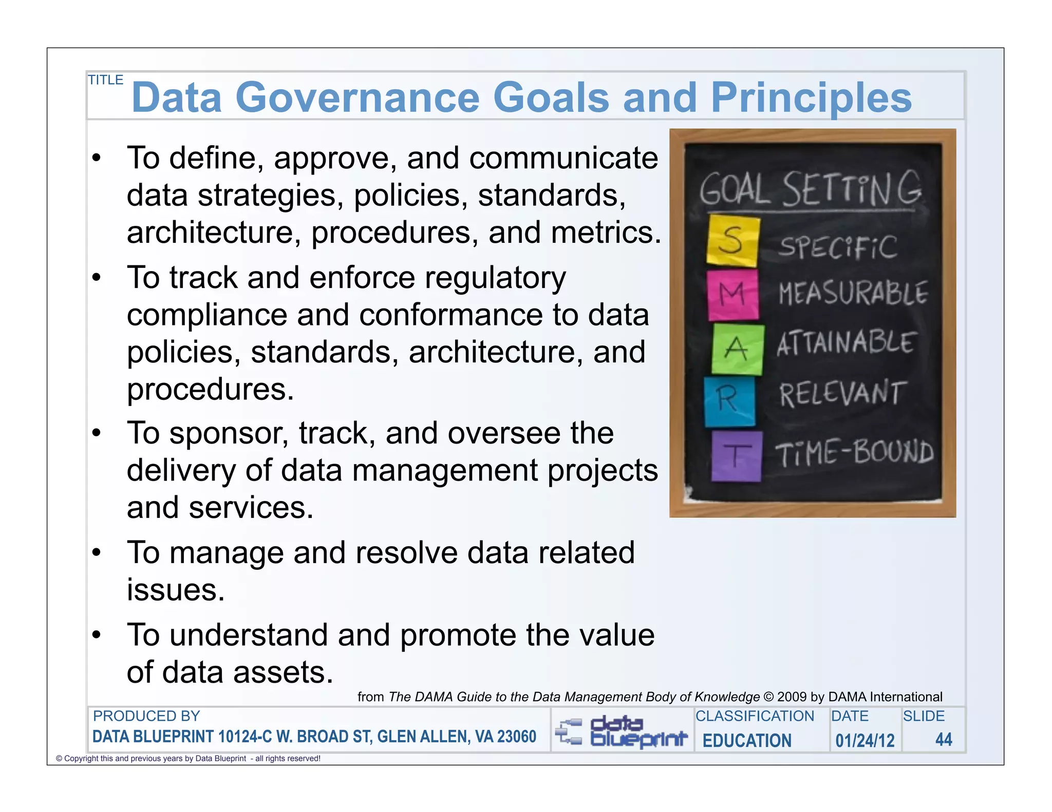 Data-Ed Online: Making the Case for Data Governance | PDF | Databases | Computer Software and ...