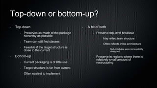 Restructuring- improving the modularity of an existing code-base | PPTX