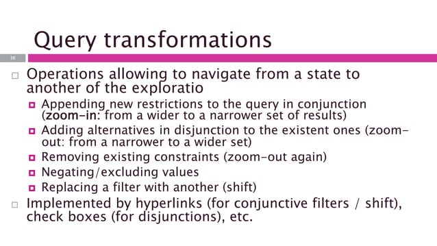 Models and interaction mechanisms for exploratory interfaces | PPT