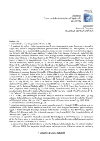 Creencias fundamentales Adventistas N° 26 | PDF