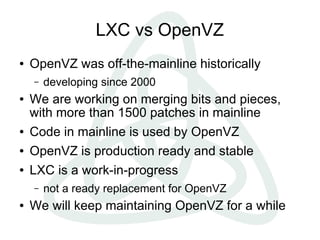 OpenVZ Linux Containers | PPT