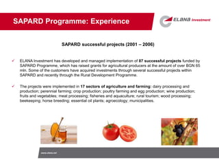 ELANA Investment Corporate Presentation (2012) | PPTX