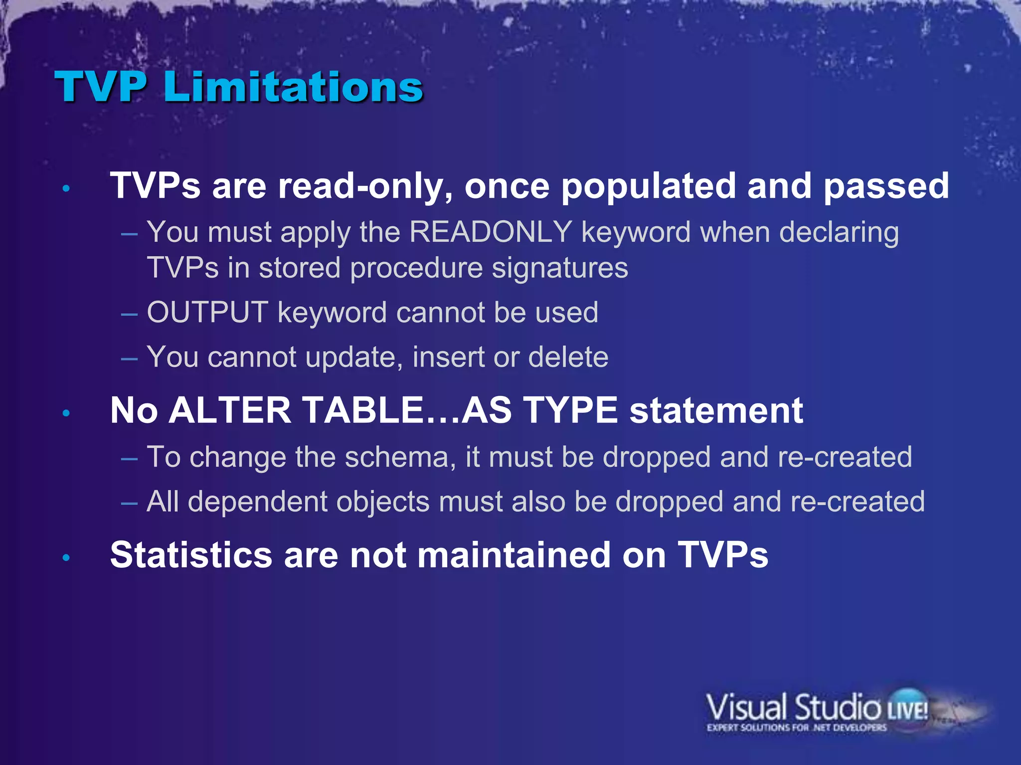 SQL Server Workshop for Developers - Visual Studio Live! NY 2012
