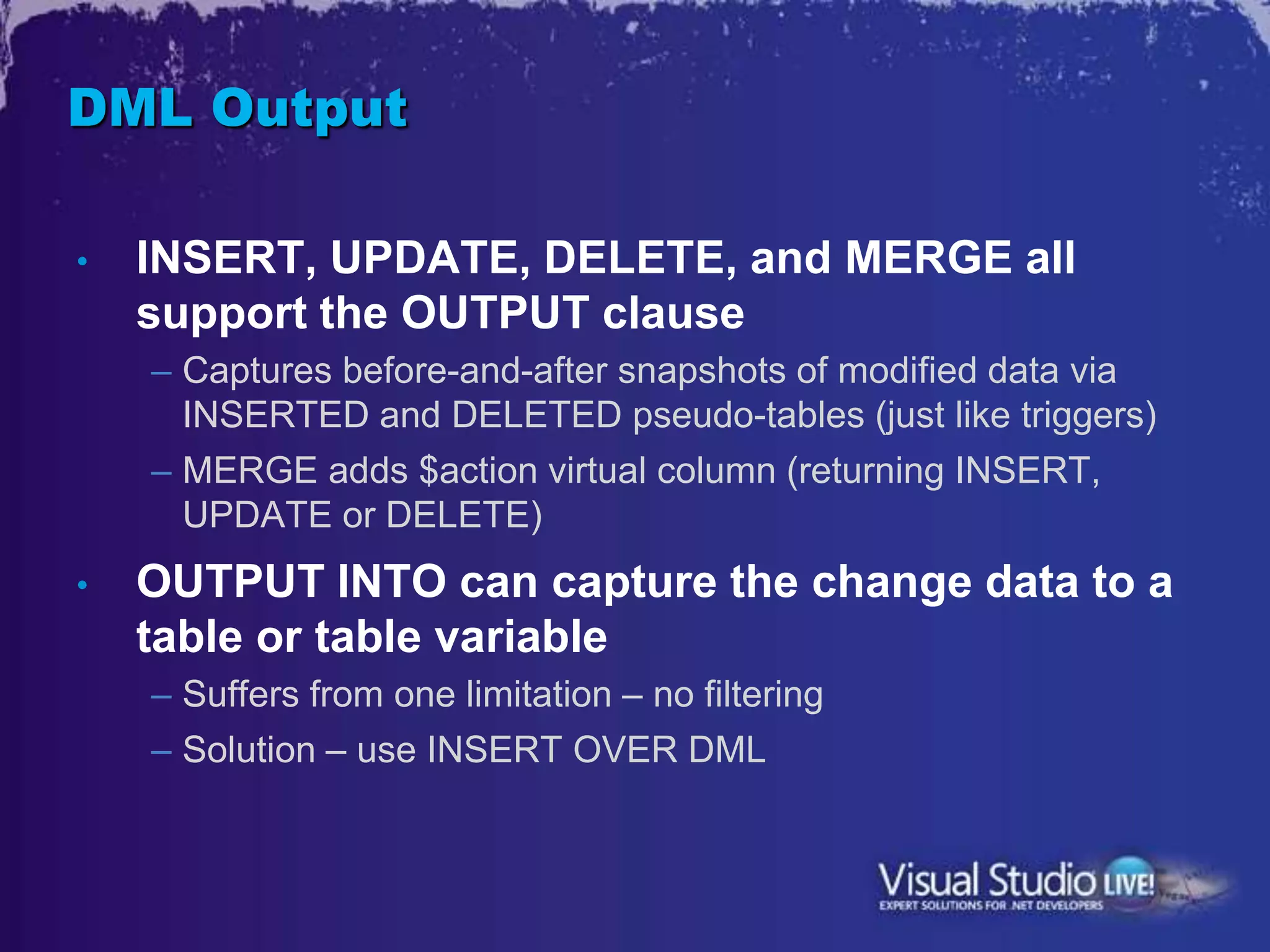 SQL Server Workshop for Developers - Visual Studio Live! NY 2012