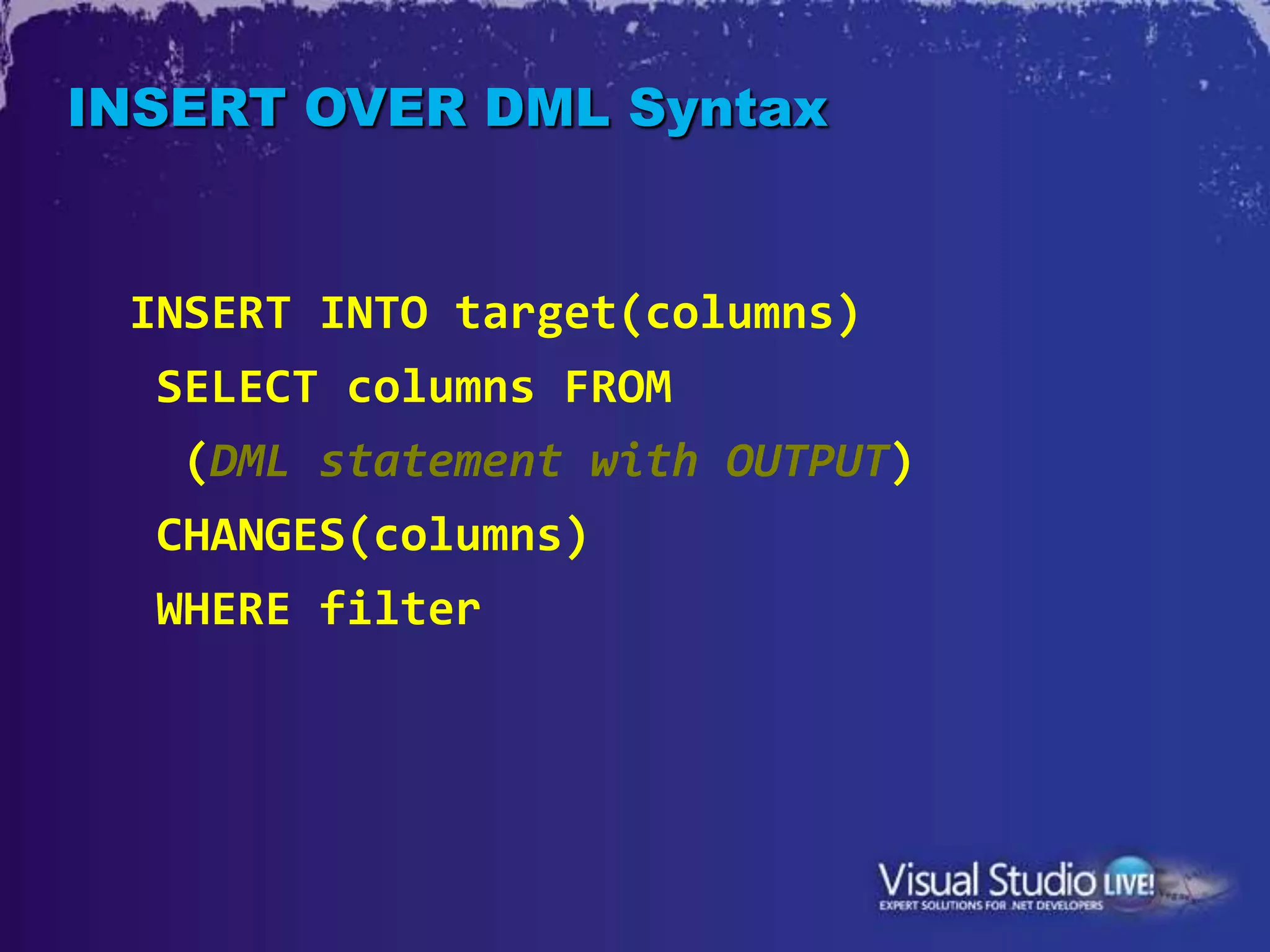 SQL Server Workshop for Developers - Visual Studio Live! NY 2012