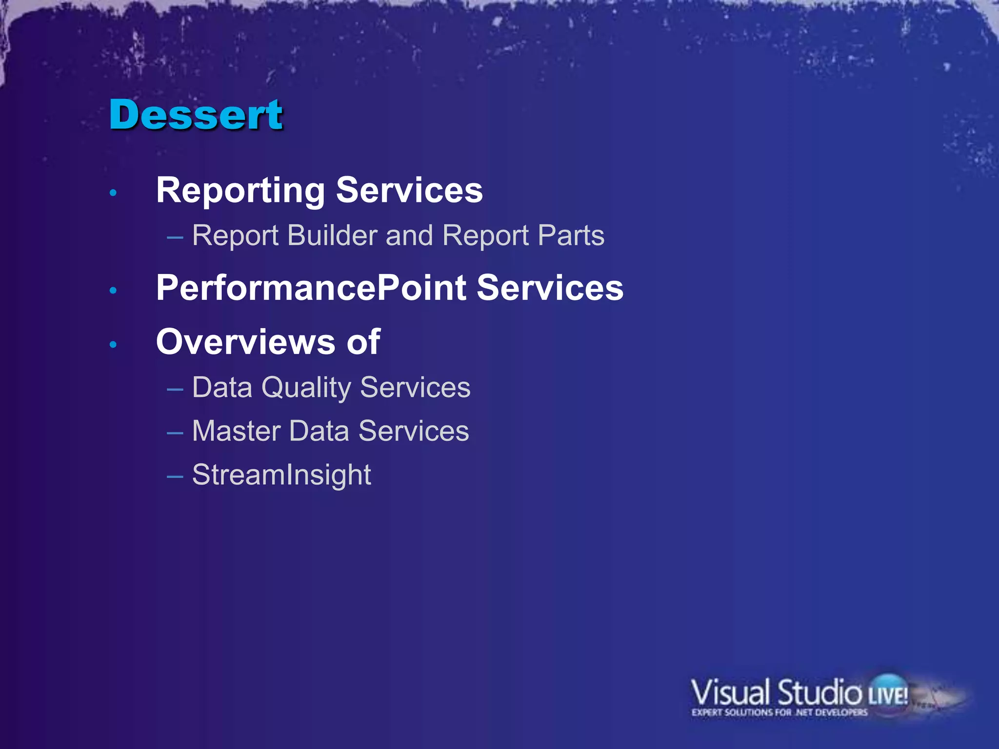 SQL Server Workshop for Developers - Visual Studio Live! NY 2012