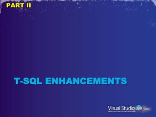 SQL Server Workshop for Developers - Visual Studio Live! NY 2012 | PPT