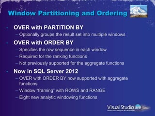 SQL Server Workshop for Developers - Visual Studio Live! NY 2012 | PPT