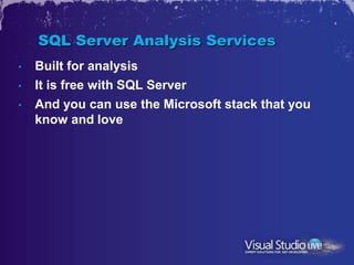 SQL Server Workshop for Developers - Visual Studio Live! NY 2012 | PPT