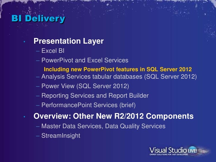 SQL Server Workshop for Developers - Visual Studio Live! NY 2012