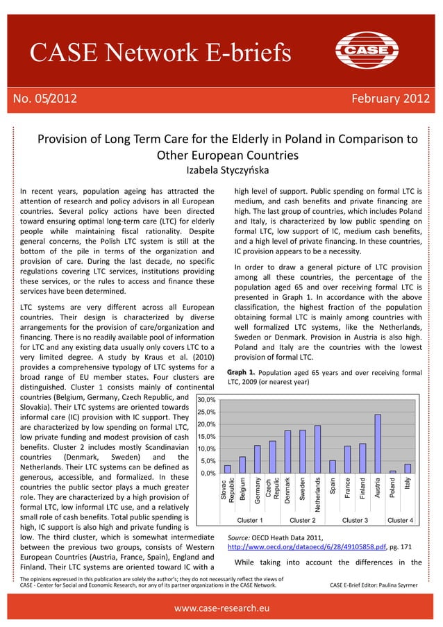 CASE Network E-briefs 5.2012 - Provision of Long Term Care for the Elderly in Poland in ...