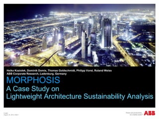 MORPHOSIS: A Case Study on Lightweight Architecture Sustainability ...