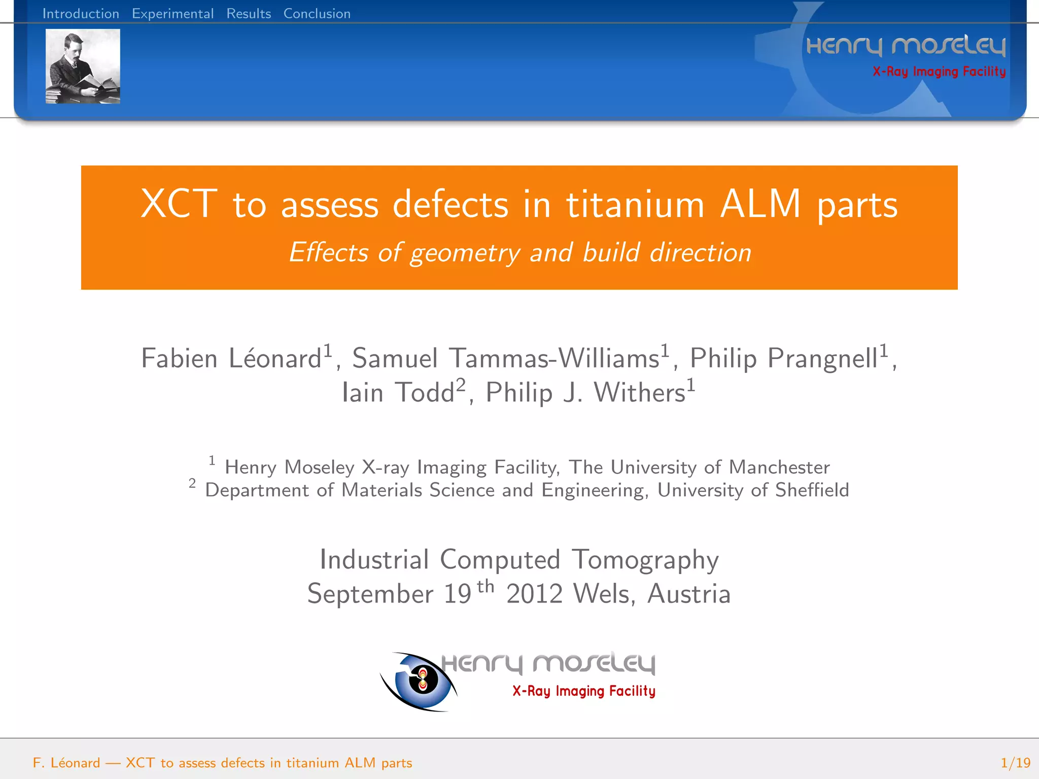 XCT to assess defects in titanium ALM parts | PDF