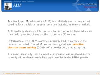 XCT to assess defects in titanium ALM parts | PPT