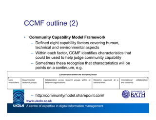 Developing a Community Capability Model Framework for data-intensive research | PPT