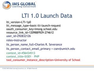 IMS Learning Tools Interoperability (Smart ICT Korea) | PPT