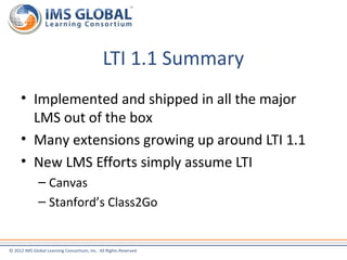 IMS Learning Tools Interoperability (Smart ICT Korea) | PPT