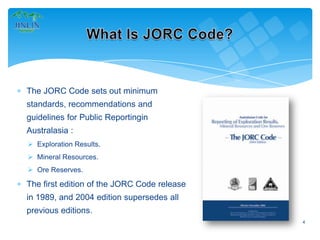 Jorc Code | PPTX