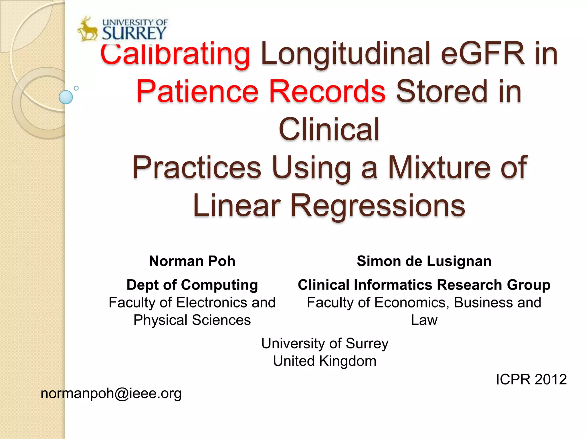 Calibrating eGFR | PPTX | Healthcare Industry | Industries