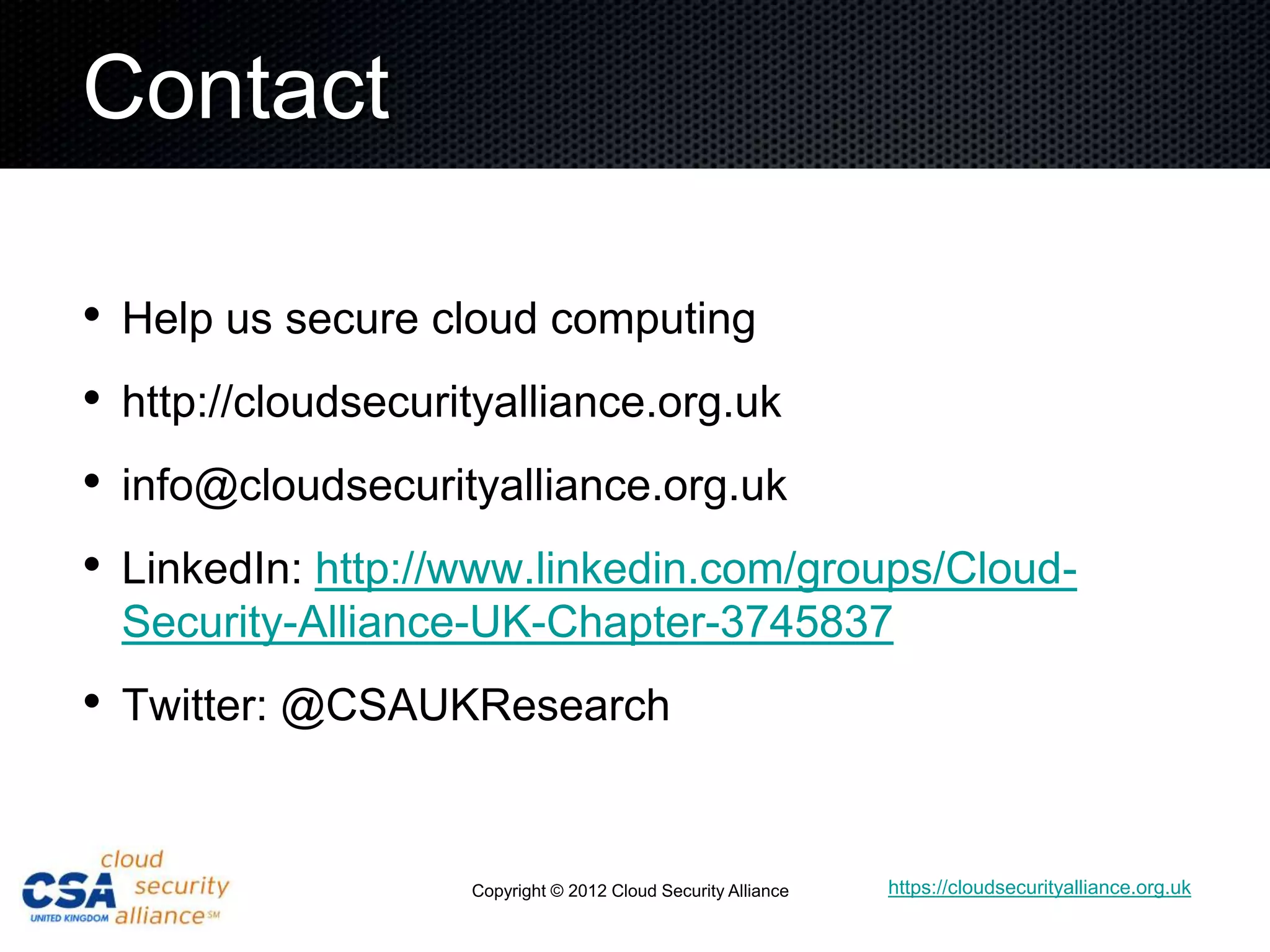 2012 10 cloud security architecture | PPTX | Cloud Computing | Internet