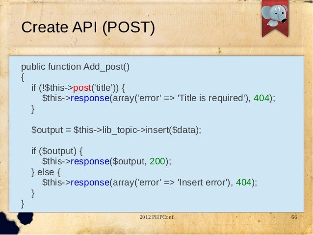 RESTful API Design & Implementation with CodeIgniter PHP Framework