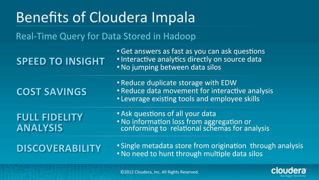 Impala: Real-time Queries in Hadoop | PPT