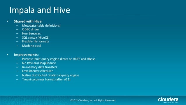 Impala And Hive • Shared