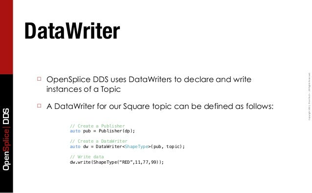 Advanced OpenSplice Programming - Part I